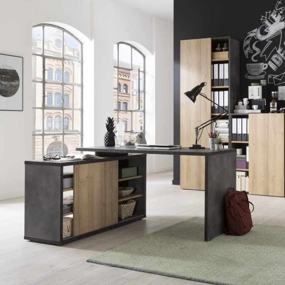 Scrivania Pc Ufficio Angolare Tavolo per Computer con Mobiletto Salvas ...